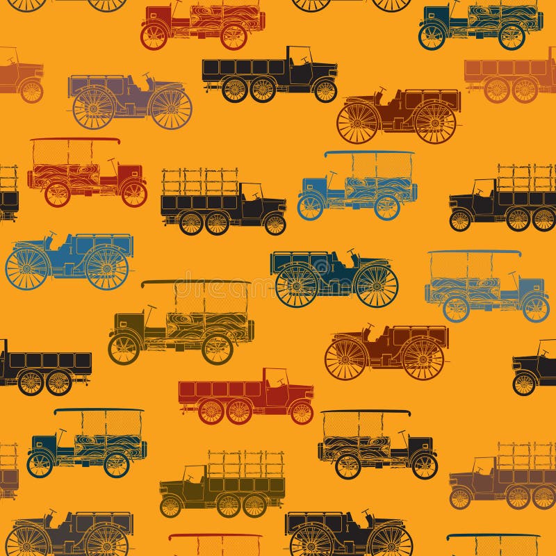 Vintage Seamless Pattern Cars Stock Illustrations – 1,683 Vintage ...