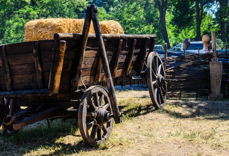 Old cart on a ground stock image. Image of basket, history - 156013845