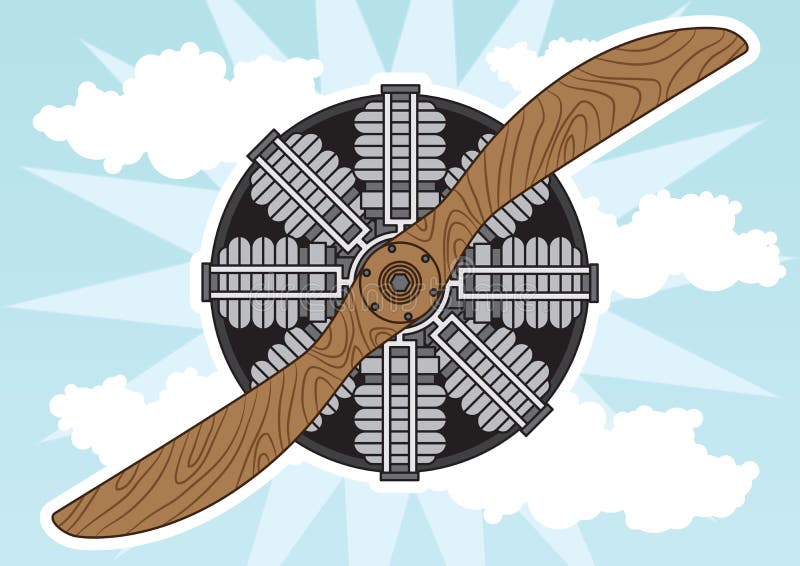 Old Cartoon Propeller with Engine Stock Vector - Illustration of vector ...