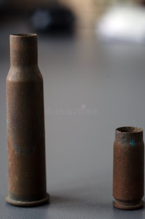 Old Cartridges from a Pistol and Machine Gun Stock Image - Image of ...
