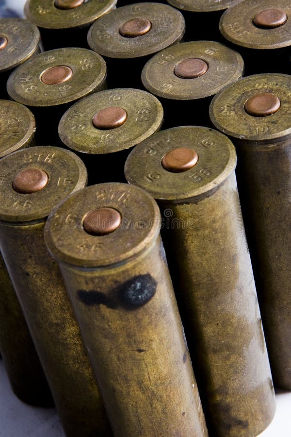 Old cartridges for shotgun stock image. Image of white - 6744085