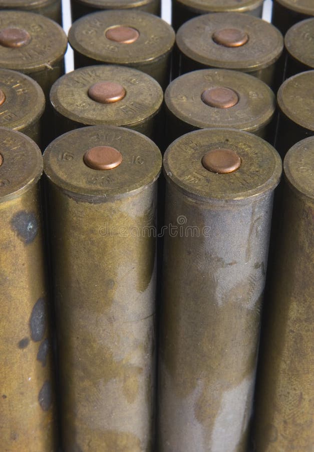 Old cartridges for shotgun stock image. Image of military - 6744103