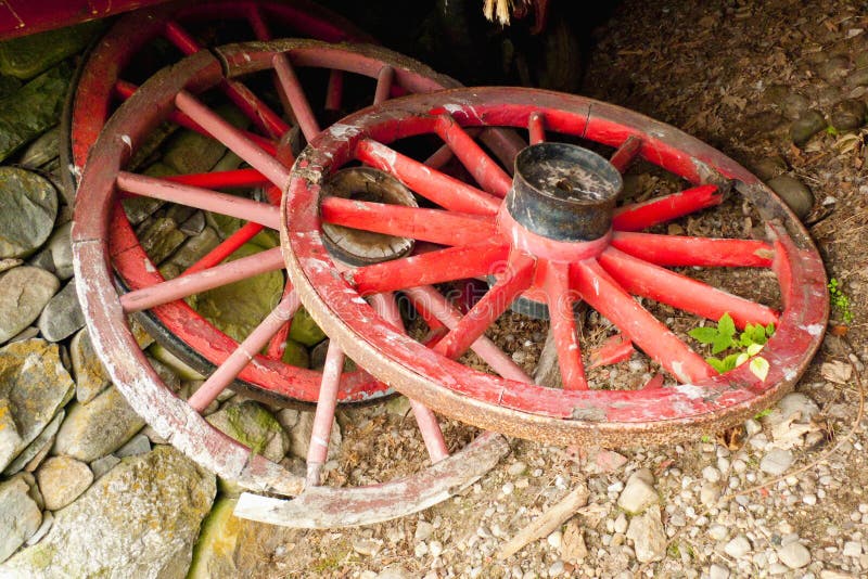 Old cartwheel wheel stock photo. Image of round, meadow - 80357542