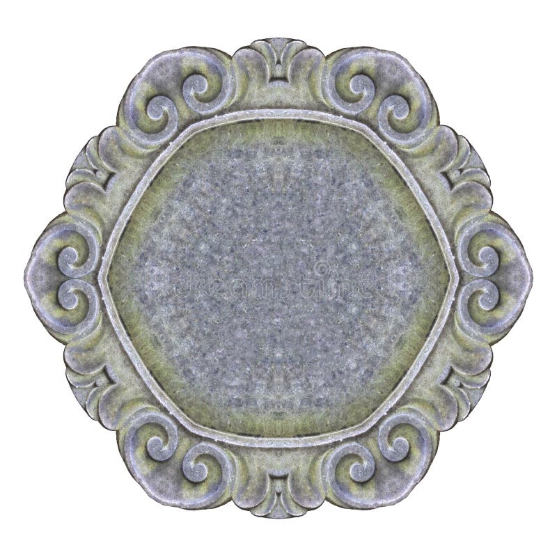 Old Carved Stone Frame on White Background for Easy Selection Stock ...