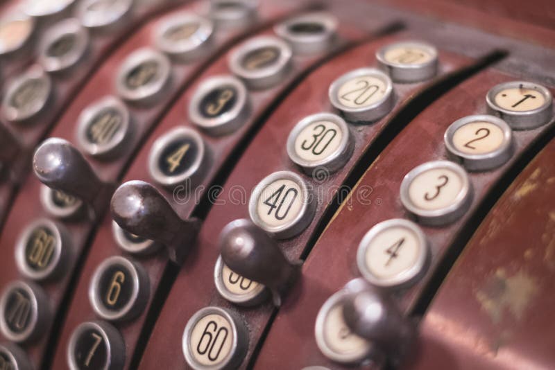 Old Cash Register Closeup - Vintage Register Stock Photo - Image of ...