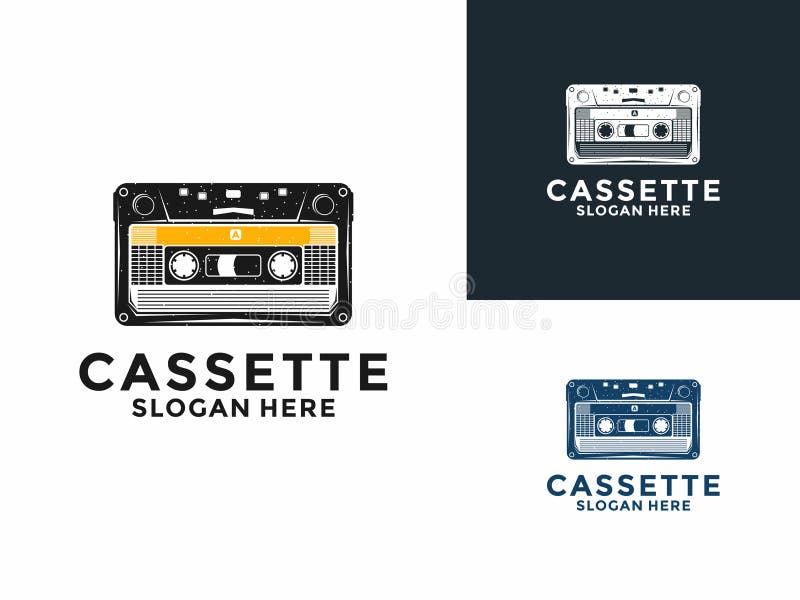 Old Cassette Tape Logo Vector Illustration. Vintage Cassette Tape Logo ...