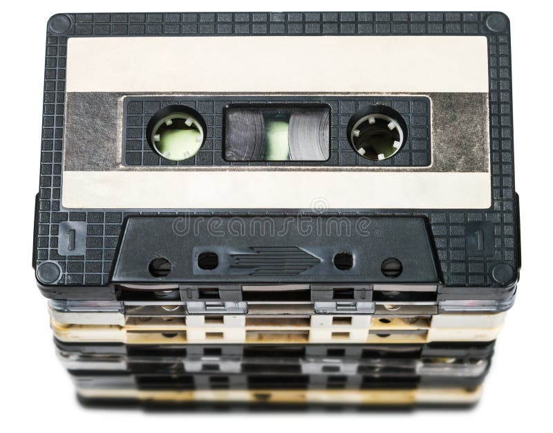 Old Cassette Tapes Isolated on White Stock Image - Image of audio ...