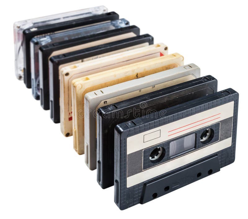 Old Cassette Tapes Isolated on White Stock Image - Image of indie ...