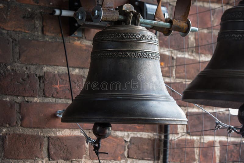 Old Cast Church Bell Close Up Stock Image - Image of architecture ...
