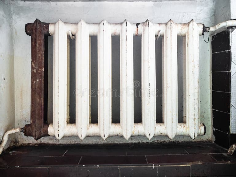 Old Cast Iron Heating Radiator with Fixed Section Stock Photo - Image ...