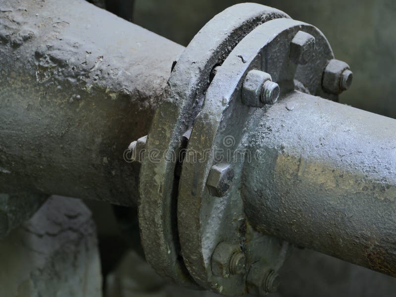 Pipe flange connection stock photo. Image of iron, pipe - 125672166