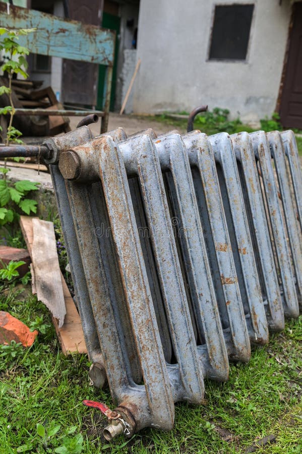 Old cast iron radiator stock photo. Image of water, cast - 294070504