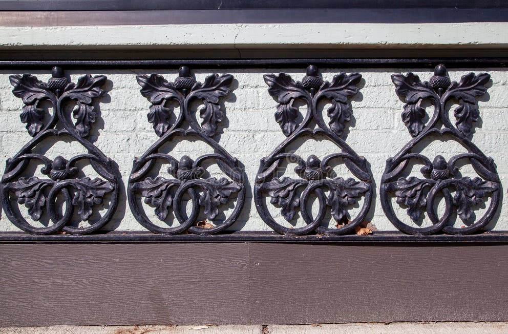 A Cast Iron Relief on a Storefront in a Small Town. Stock Image - Image ...