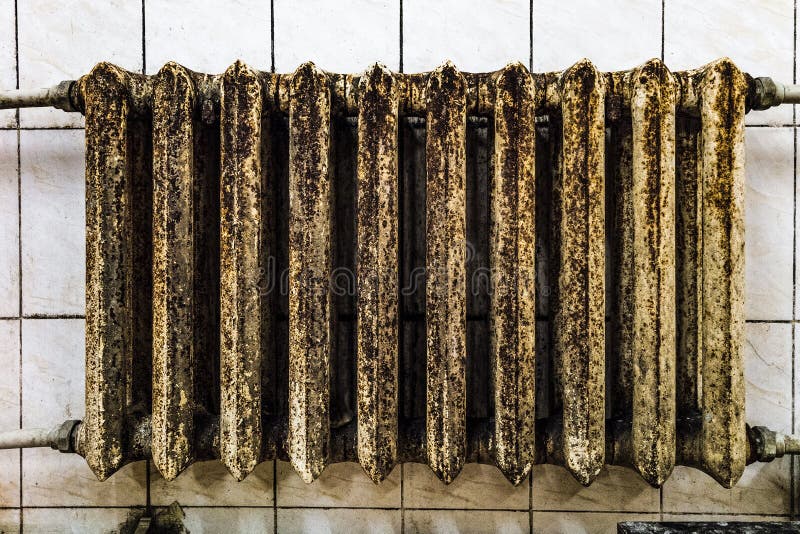 Cast Iron Rusty Moldy Heating Radiator Stock Photo - Image of domestic ...