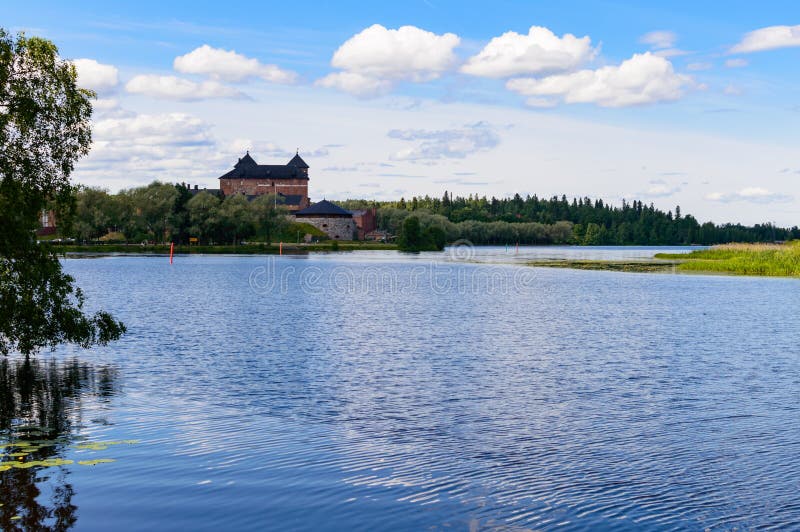 The Old Castle Behind the Lake Stock Photo - Image of nature, blue ...