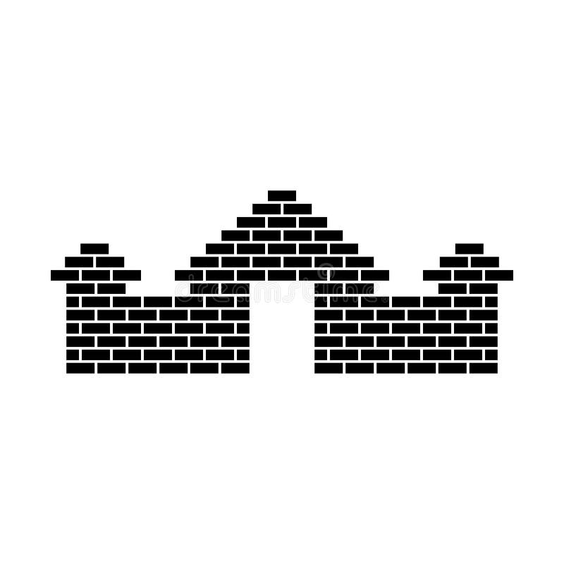 Old Castle Brick Wall Icon Vector Illustration Stock Vector ...