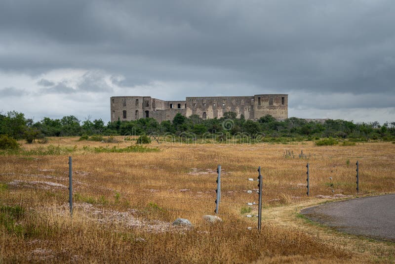An Old Castle with a Dramatic Sky in the Background Stock Image - Image ...