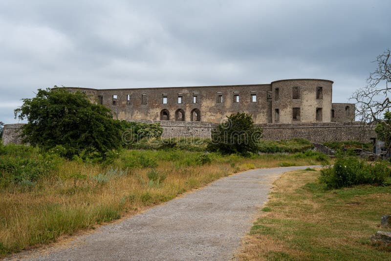 An Old Castle with a Dramatic Sky in the Background Stock Image - Image ...