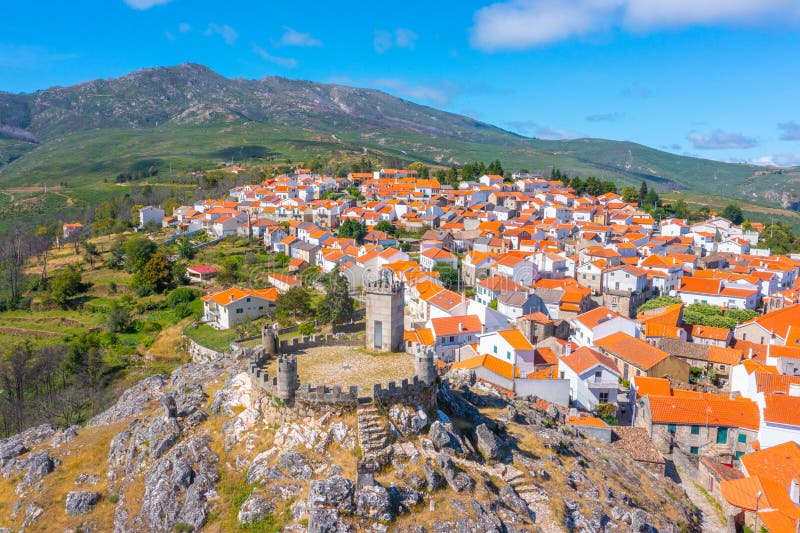 Old Castle in Folgosinho, Portugal Stock Image - Image of rampart ...