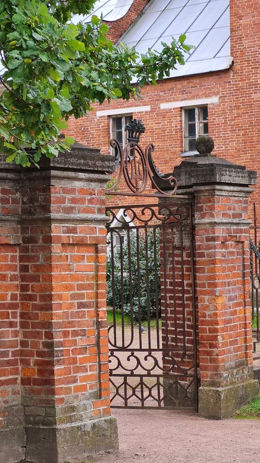 Old Castle Gate before Park. Old Brick House Stock Photo - Image of ...
