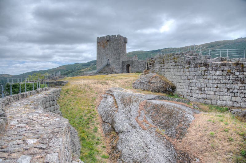 Old Castle in Linhares, Portugal Stock Photo - Image of castelo ...