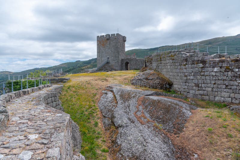 Old Castle in Linhares, Portugal Stock Photo - Image of summer, hill ...