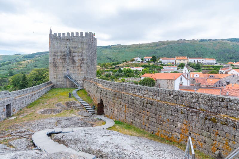 Old Castle in Linhares, Portugal Stock Image - Image of sunny, summer ...