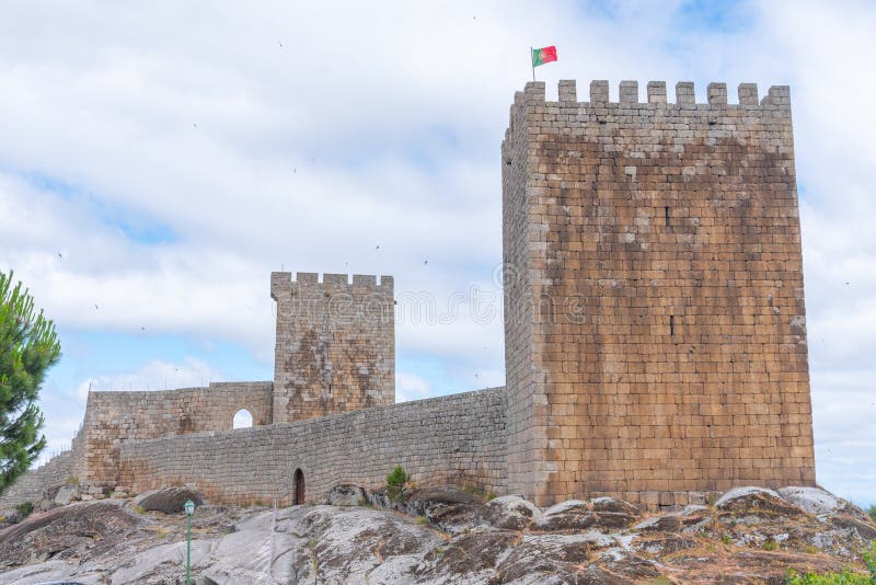 Old Castle in Linhares, Portugal Stock Photo - Image of hill, beiras ...