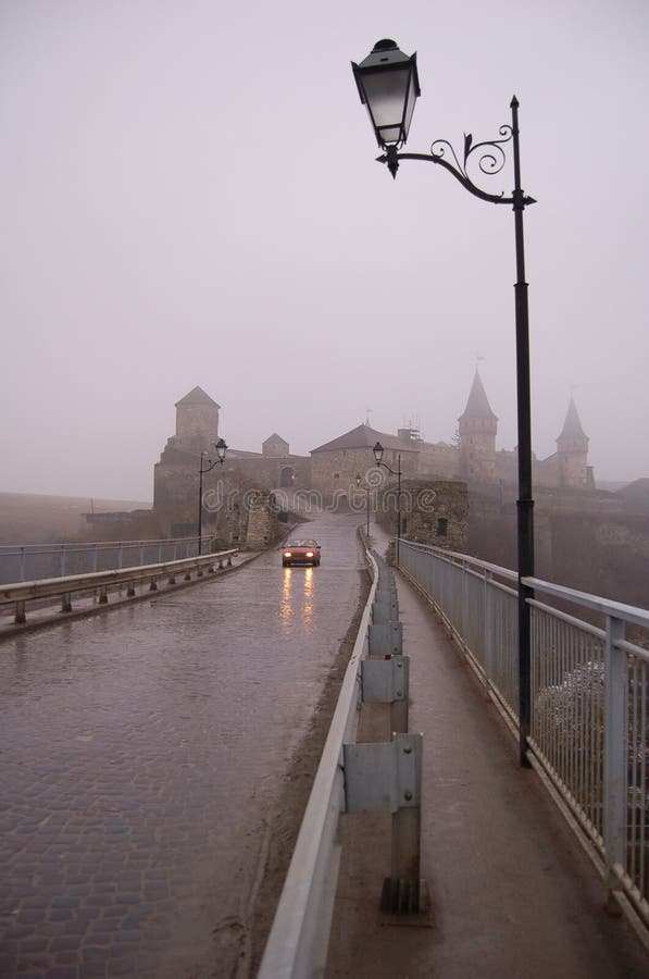 Old castle in the mist stock image. Image of ukraine - 16709037