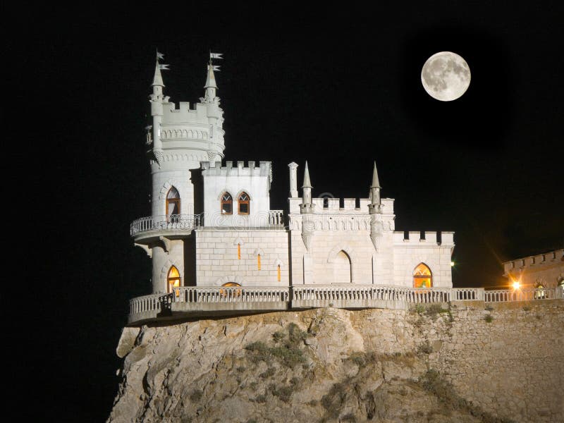 Old castle and Moon stock image. Image of culture, built - 3224691
