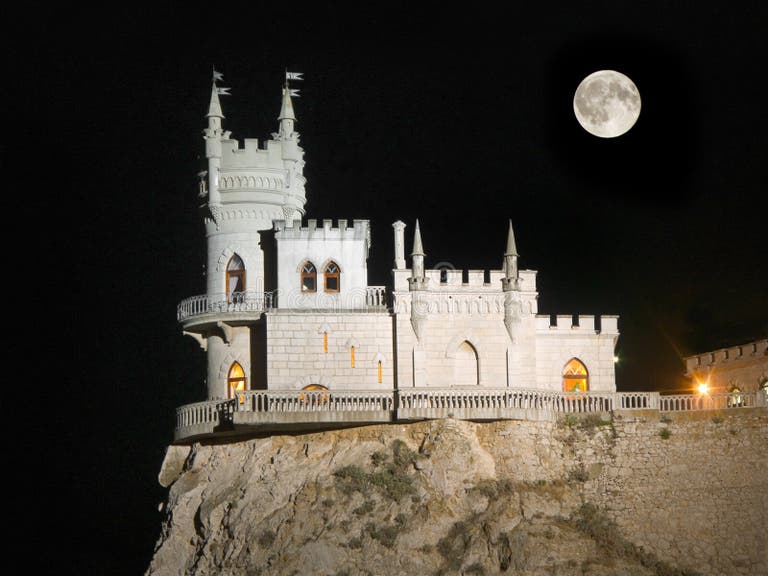 Old castle and Moon stock image. Image of culture, built - 3224691