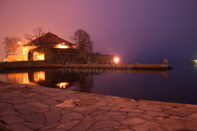Old castle in the night stock image. Image of coast, museum - 5012123