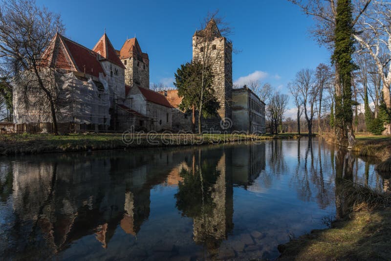 Old castle and reflection stock image. Image of holiday - 140152441