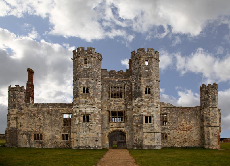Old Castle Ruin in England with Cloudy Sky Stock Image - Image of black ...