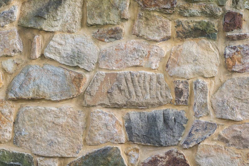 Old Castle Stone Wall Made of Different Sized Stone Blocks Stock Photo ...