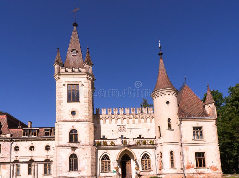 Old castle in sunny day stock image. Image of architecture - 96654955