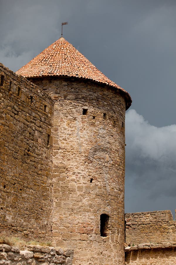 Old castle tower and wall stock photo. Image of retro - 112167468