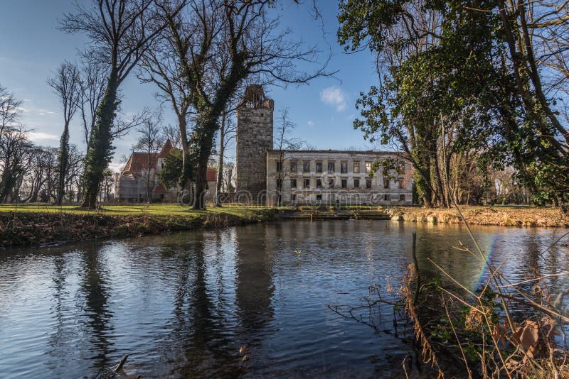 Castle with Trees and Stream Stock Photo - Image of glass, famous ...