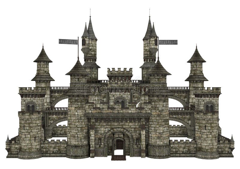 Old Castle on White stock illustration. Illustration of building - 39434178