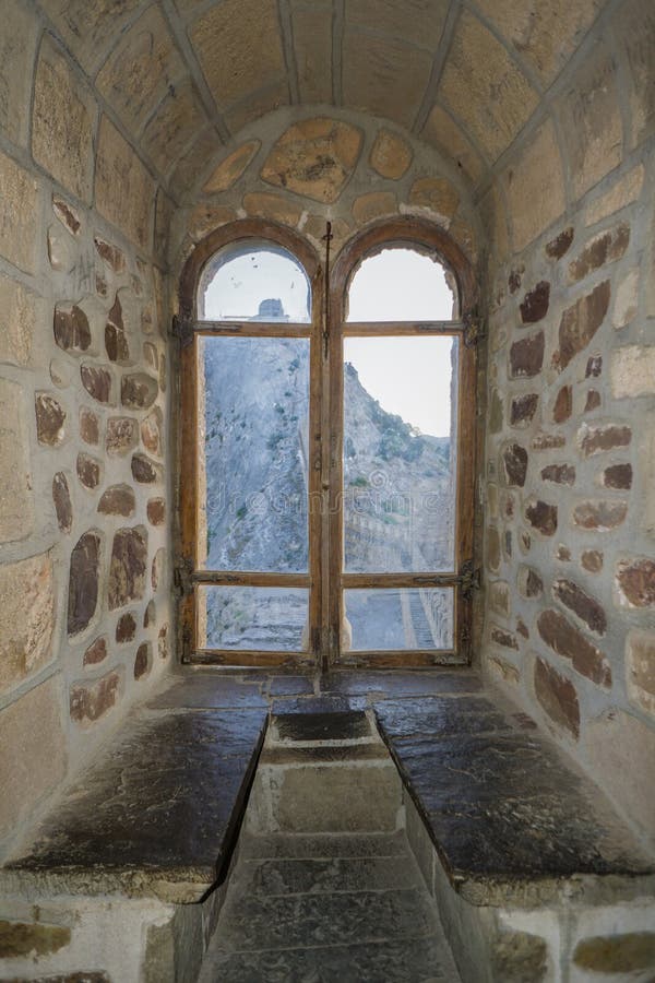 Old Castle Window Overlooking the Fortress Stock Image - Image of ...