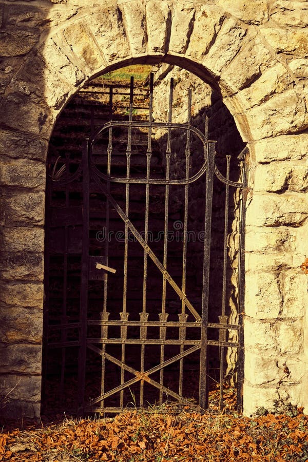 Old Castle Wrought Metal Gate Stock Photo - Image of fine, luxury ...