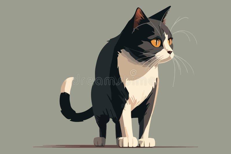 Old Cat Vector Illustration Stock Illustration - Illustration of face ...