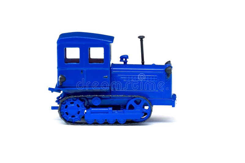 Blue Tractor Isolated on White Background Stock Image - Image of ...