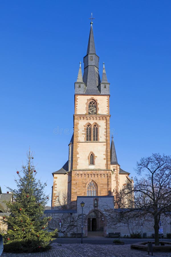 Old Catholic Church in Kiedrich Stock Photo - Image of town, blue ...
