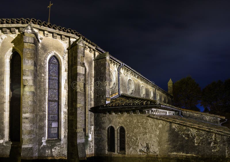 Old Catholic Church Night View Stock Image - Image of fort, medieval ...