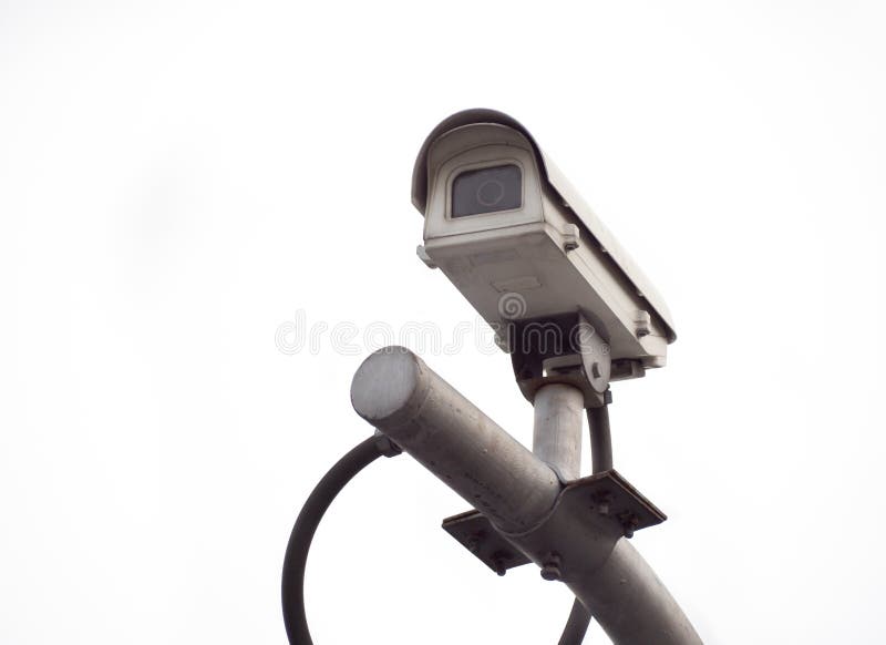 Old Security Camera or CCTV Installed on the House Roof. Stock Image ... Old Security Camera or CCTV Installed on the House Roof. Stock Image ...