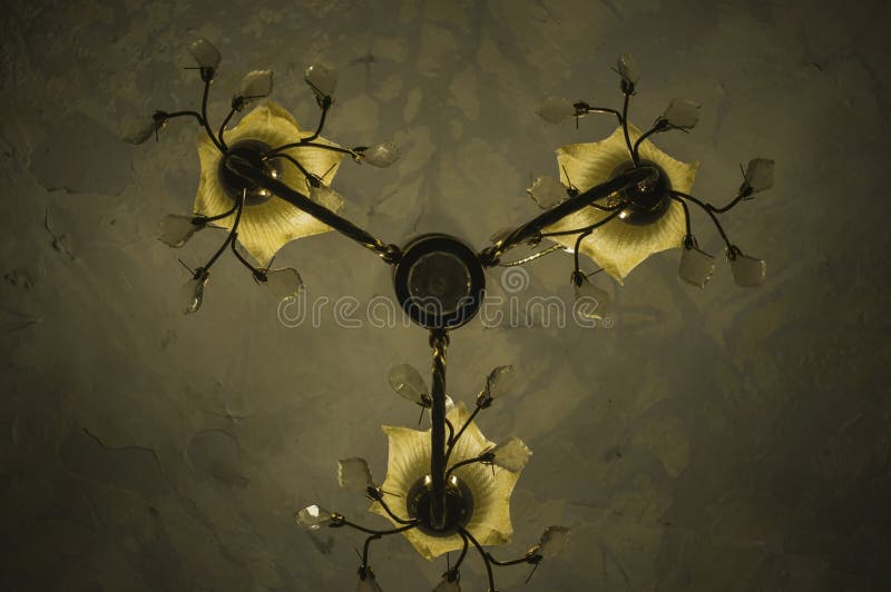 Old Ceiling in Dim Light of a Lamp Stock Photo - Image of glow, cold ...