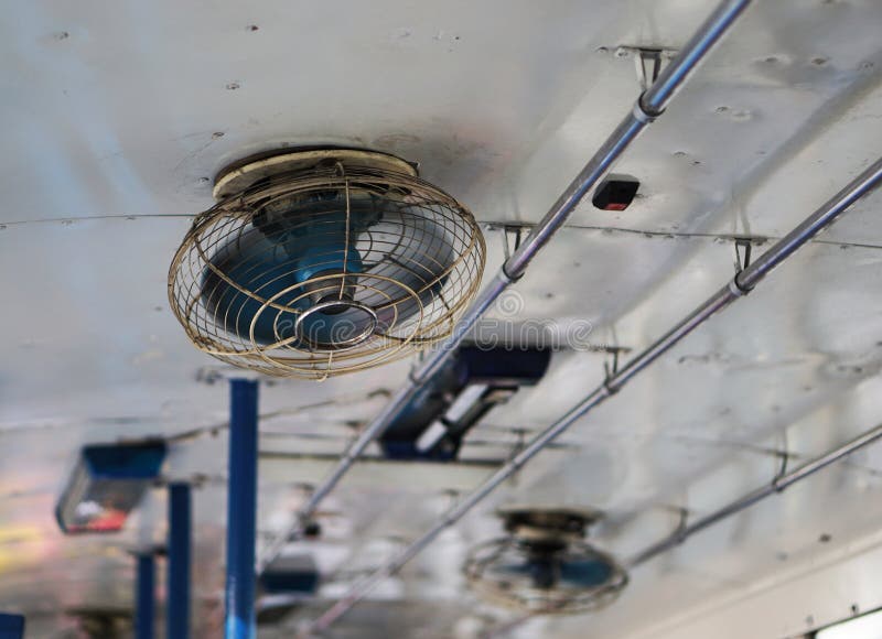Old ceiling fan on the bus stock image. Image of ceiling - 51169955