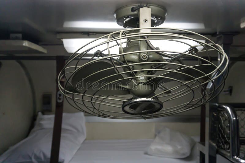 Old Ceiling Fans Inside the Train in Thailand Stock Image - Image of ...