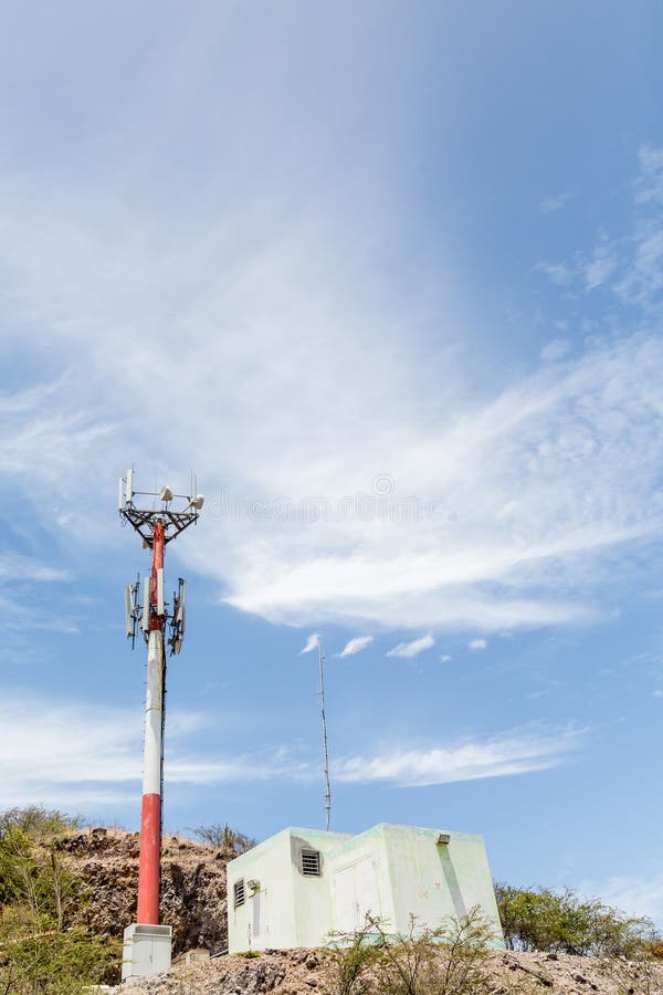 Old Cell Tower and Plaster Building Stock Image - Image of ...